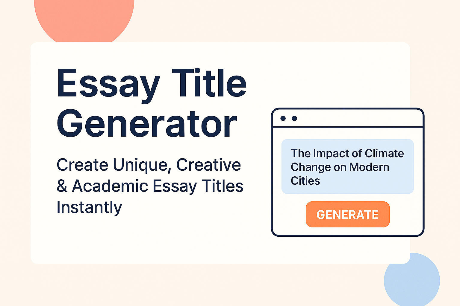 Essay Title Generator | Create Unique, Creative & Academic Essay Titles ...